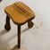 Three-Legged Brutalist Wooden Stool